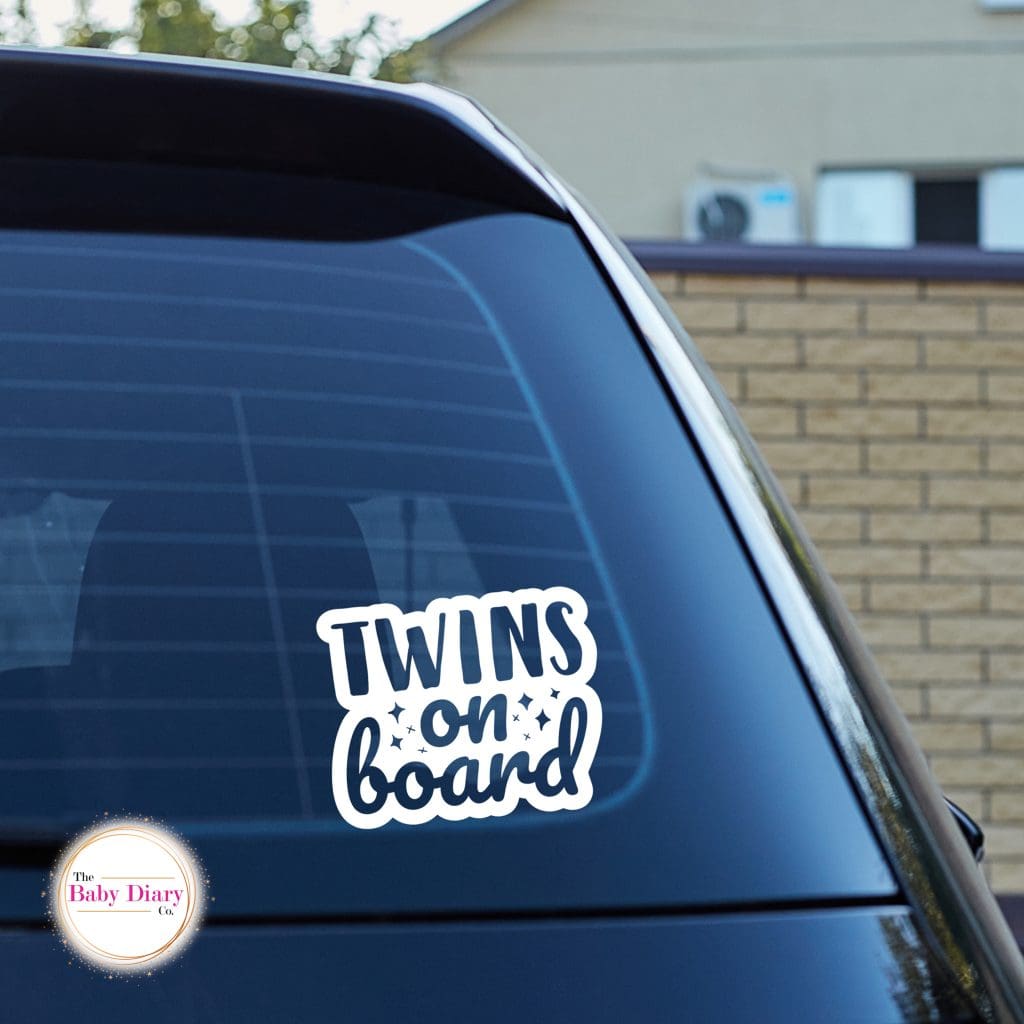 Twins on Board- Car Window Sticker | Baby Diary Co